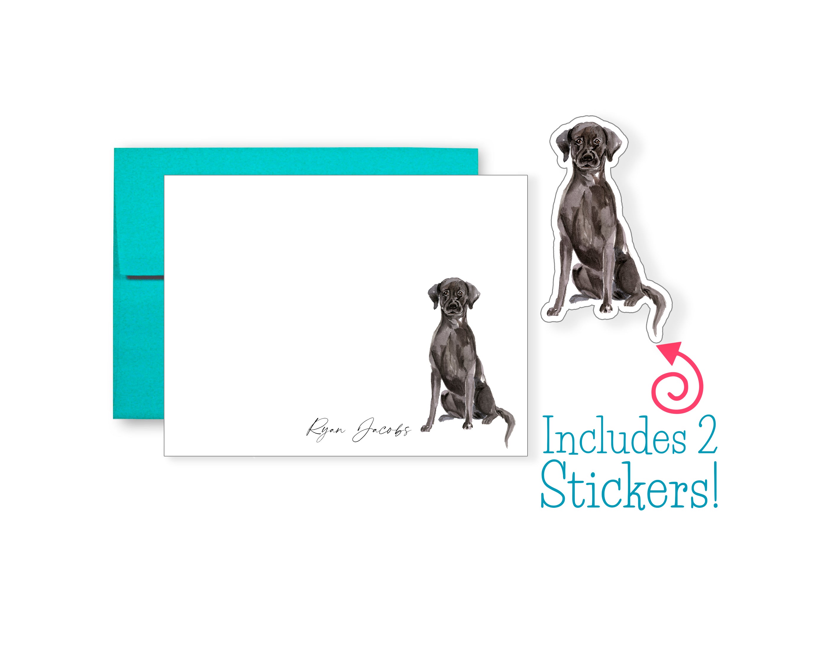 Black Labrador Folded Note Cards – Katalie